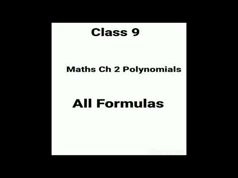 Ch 2 Polynomials All formulas #Maths Class 9