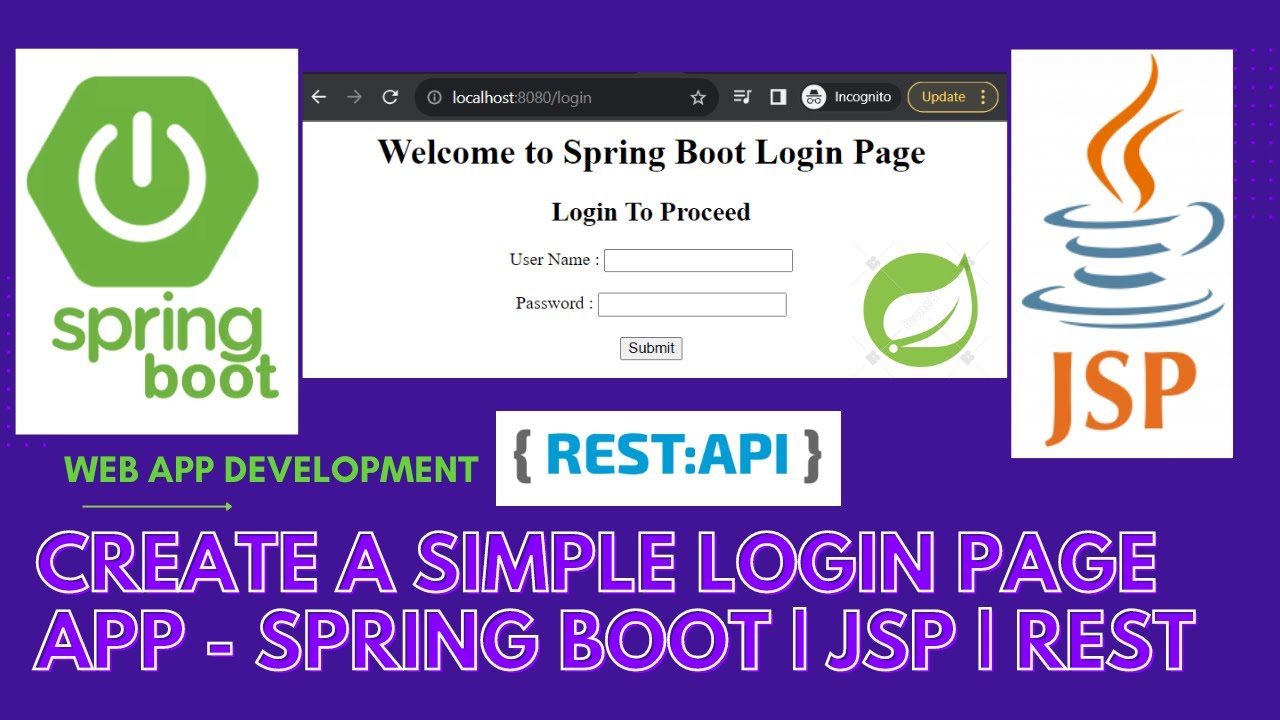 Create a Simple Login Form Application using Spring Boot & JSP | Web App Development