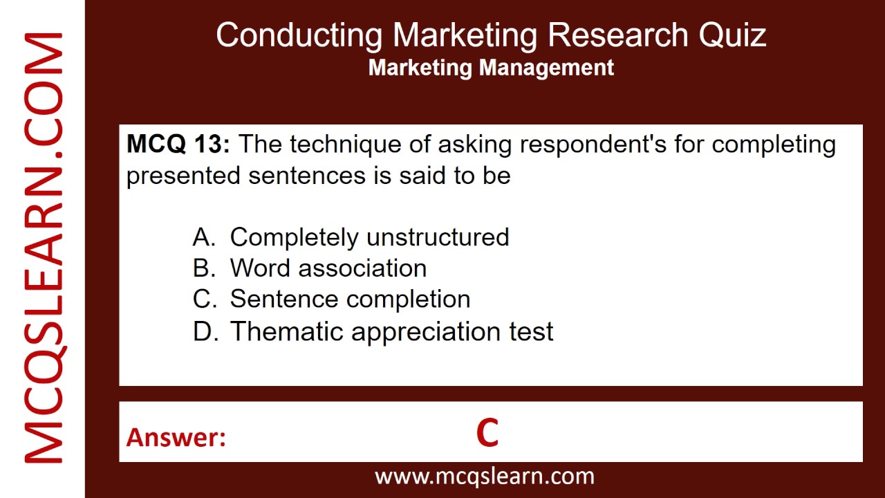 Marketing Research Quiz Questions Answers | Marketing Research Notes | Class 12 Ch 5 PDF Quiz | App