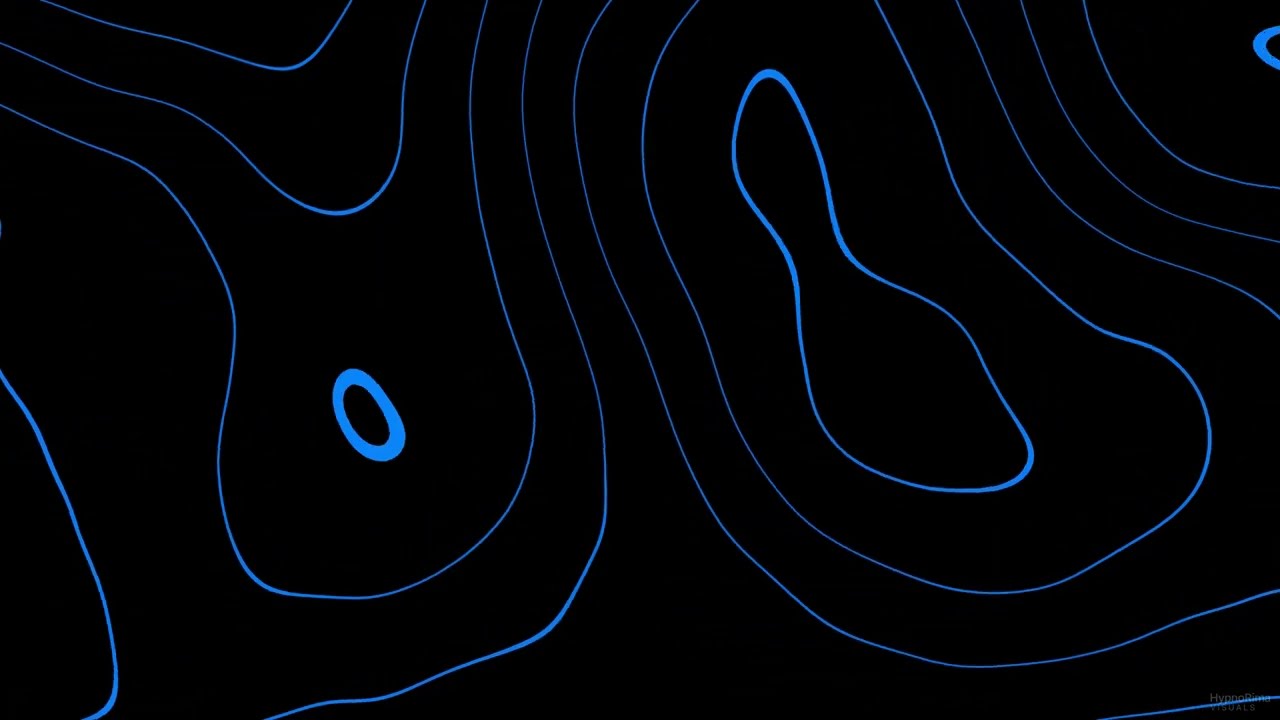 Abstract Blue Contour Lines Screensaver – 10 Hours Minimalist Wallpaper