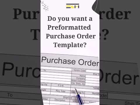 Create your Preformatted Purchase Order Template!!