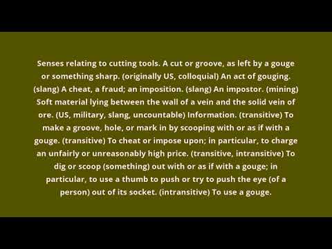 what is the meaning of gouge