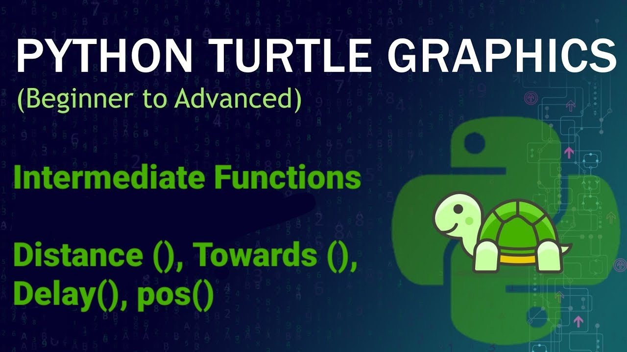 Python Turtle Graphics (Beginner to Advance) | Intermediate Functions (towards, distance) #turtle