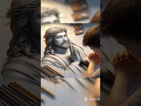 Child Praying with Jesus in Pictures. #art #jesusanimation #jesus
