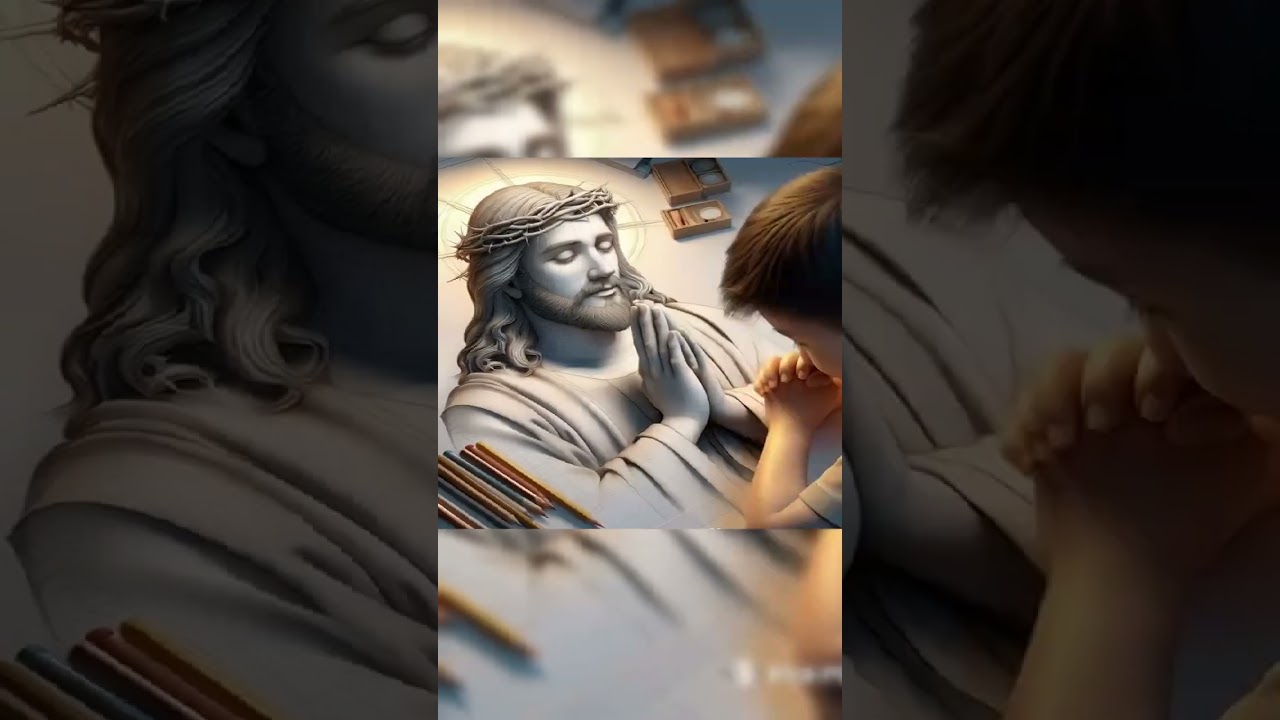 Child Praying with Jesus in Pictures. #art #jesusanimation #jesus