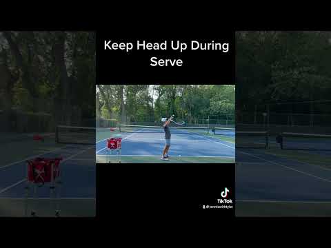 How To Get Serve Over Net: Head Up #tennis #tennistips #tennislessons #tennisdrills