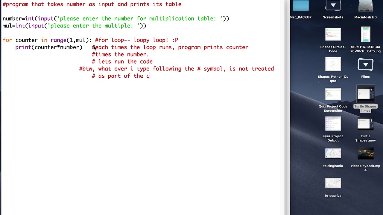 Multiplication Code Python Programming