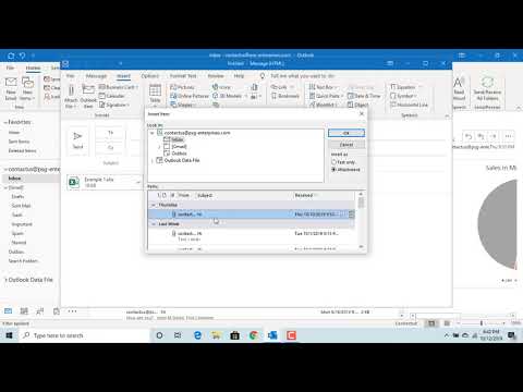 How to Attach a file, email, business card to an email in Outlook - Office 365