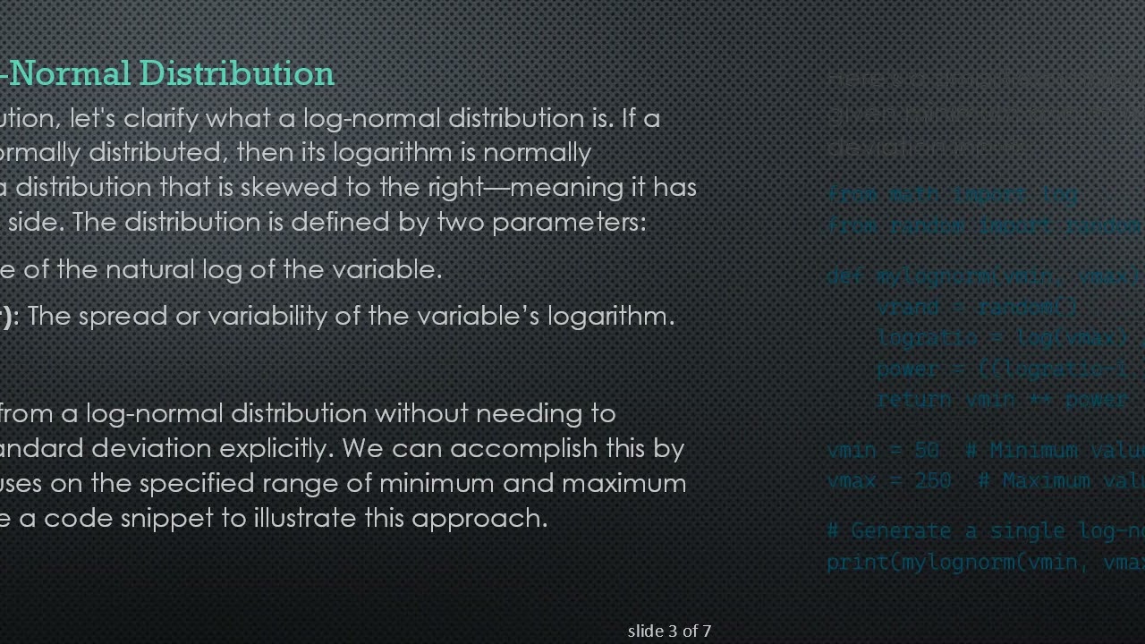Creating a Log-Normal Distribution Within a Defined Range in Python