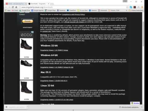 Download and install the OpenSim viewer