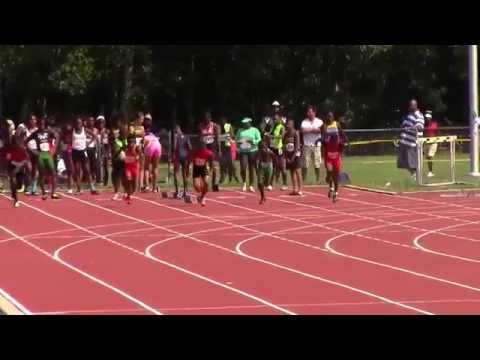 Adrian Taffe 100m boys simi-final - 2014 USATF Region-2