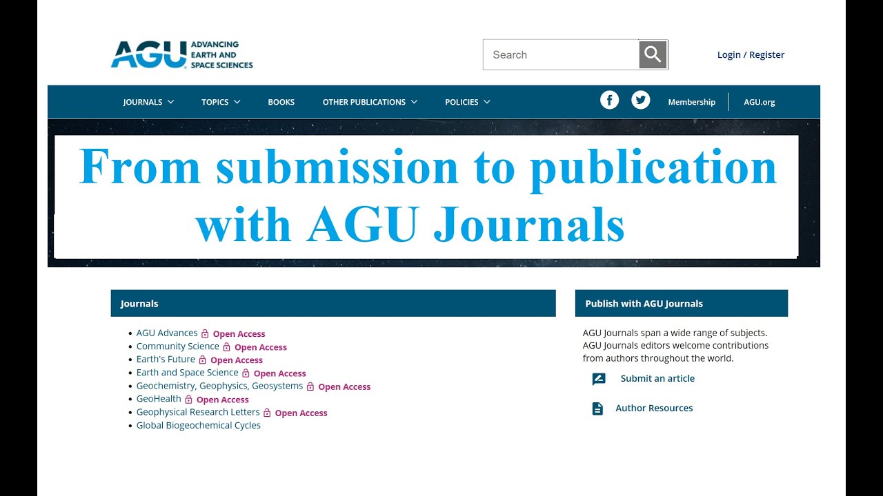 AGU Journals: from SUBMISSION to PUBLICATION