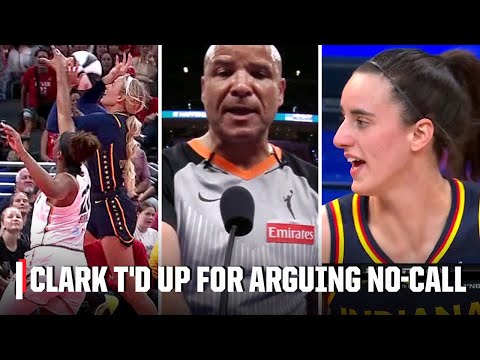 Caitlin Clark T'd up for protesting no-call on Sophie Cunningham | WNBA on ESPN
