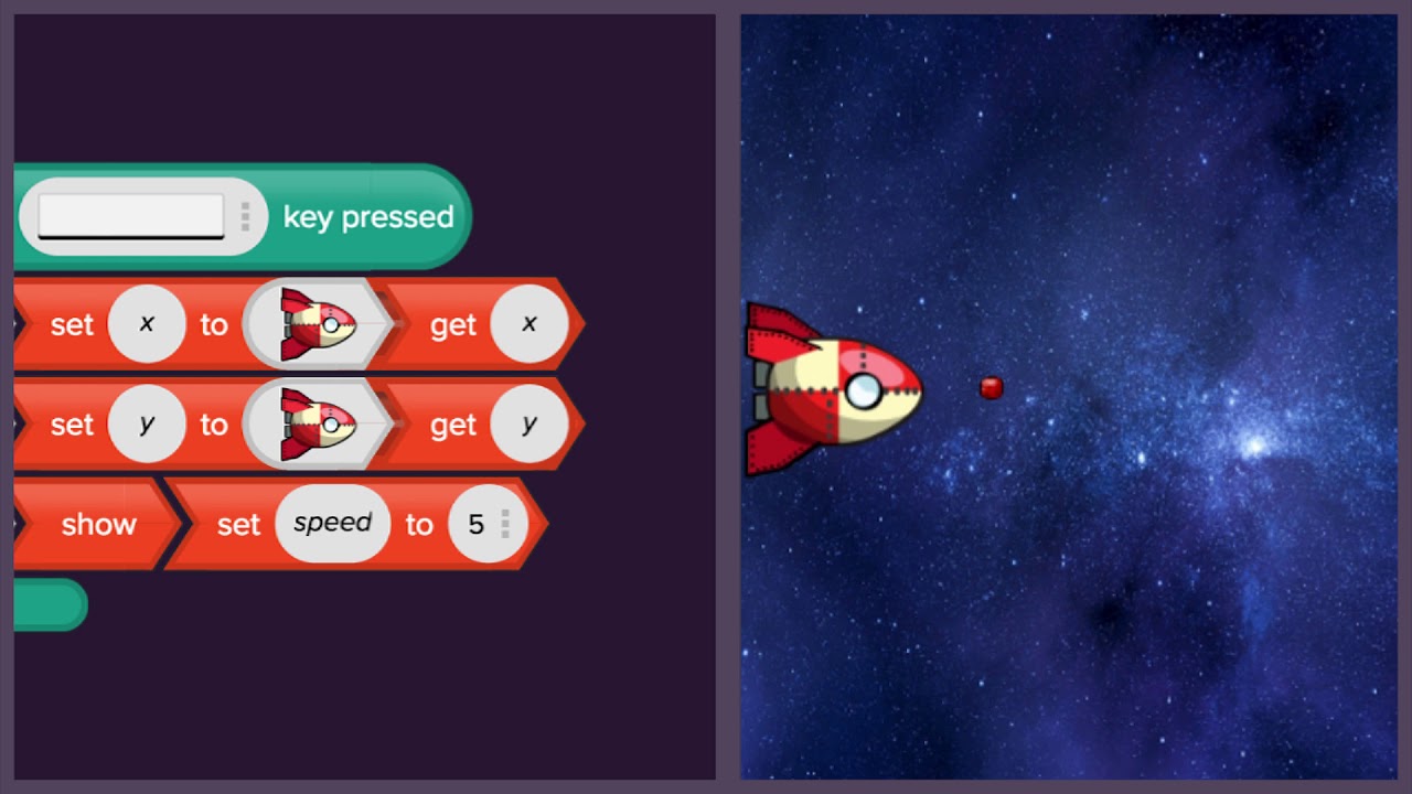 Block coding - Level 6: Rocket blaster from Object properties