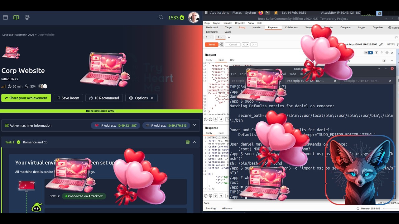 TryHackMe Corp Website | React2Shell | Full Walkthrough 2026