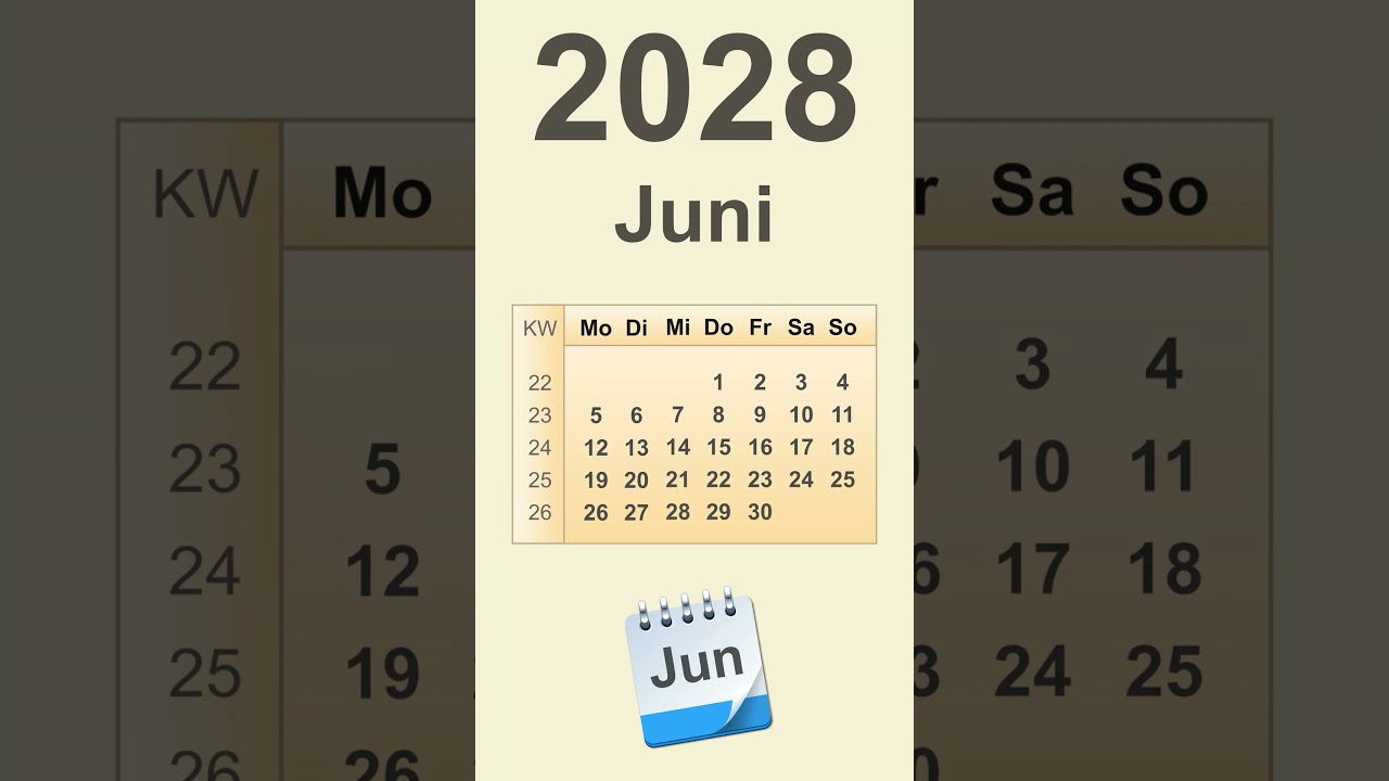 Kalender Juni 2028