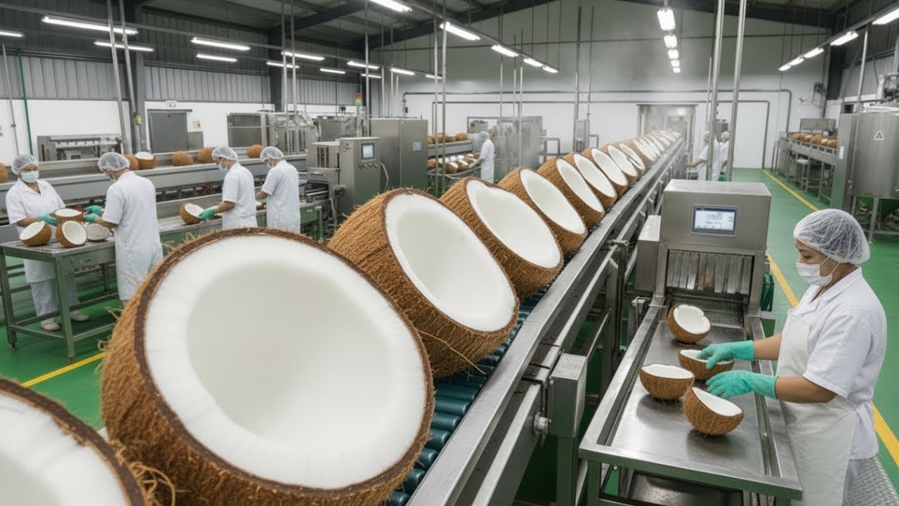 How Coconut Jelly & Nata de Coco Are Made | Inside a Modern Coconut Factory (Full Process)