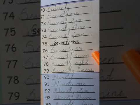 Number name( Seventy - Seventy nine ) Number in words