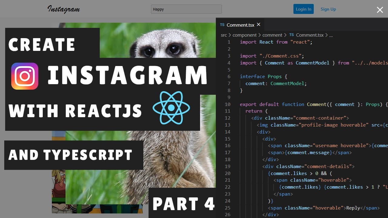 Creating Instagram UI with ReactJS - Part 4: Comment Section