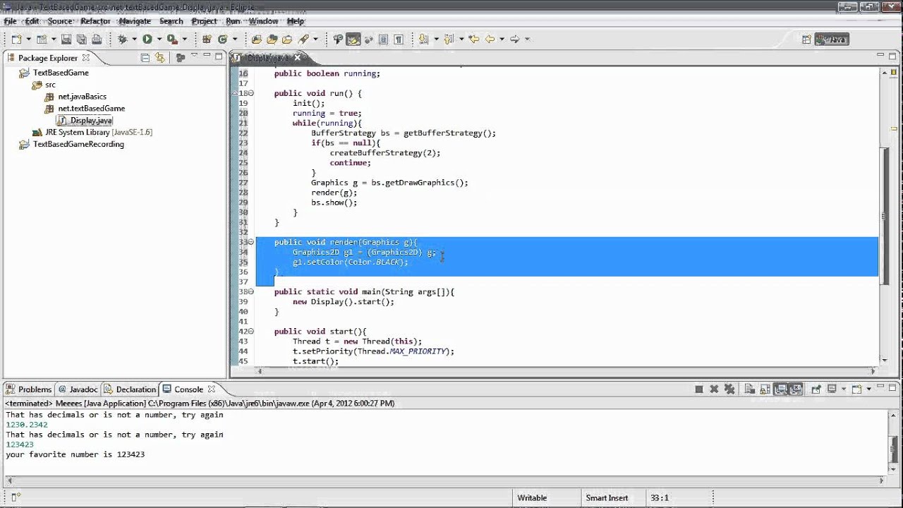 Java Text Based Game Tutorial 2
