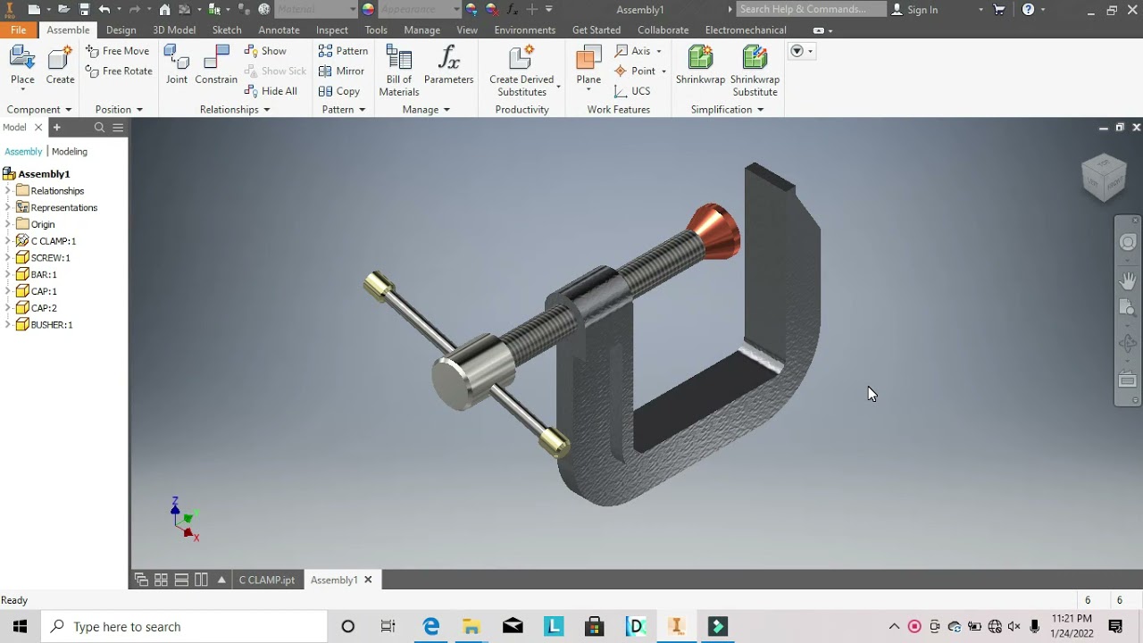 Inventor C Clamp Assembly
