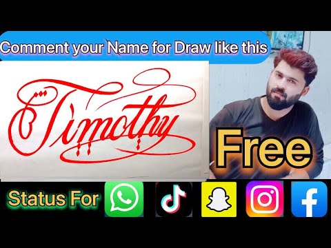 Timothy Name Signature Calligraphy Status | How to Cursive write with cut Marker #timothy @timothy