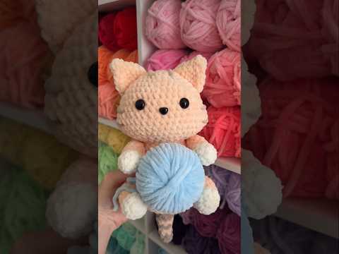 crochet a cat plush with me 🐱 #crochet #amigurumi