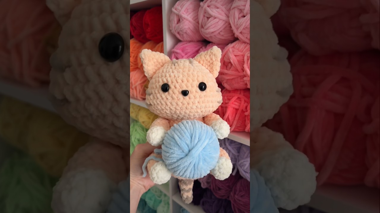 crochet a cat plush with me 🐱 #crochet #amigurumi