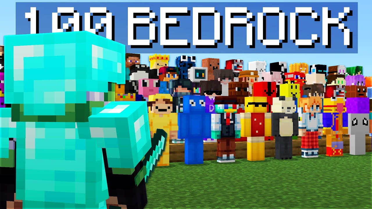 1 Minecraft Java Player vs 100 Bedrock Players