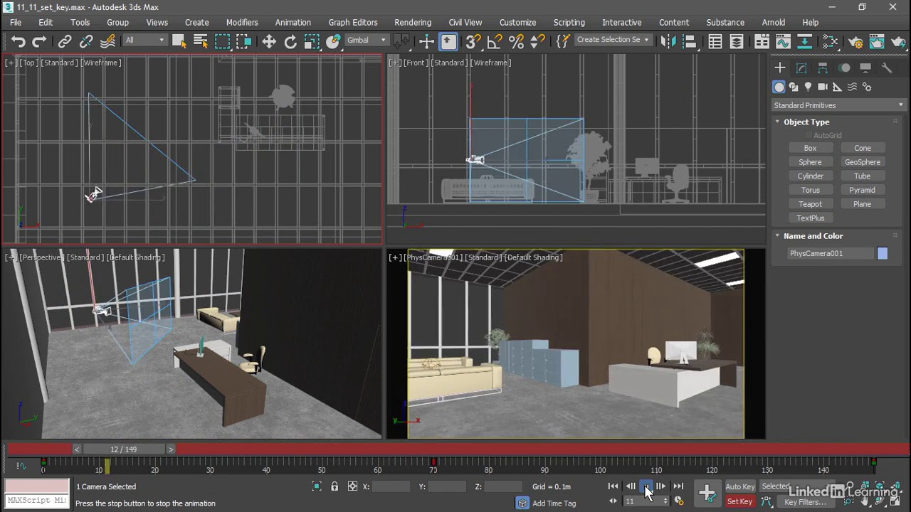 120   Creating keyframes in Set Key mode