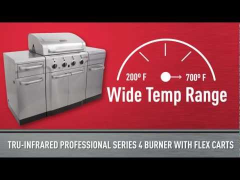 Char-Broil TRU-Infrared Professional Series 4 Burner Gas Grill with Flex Carts