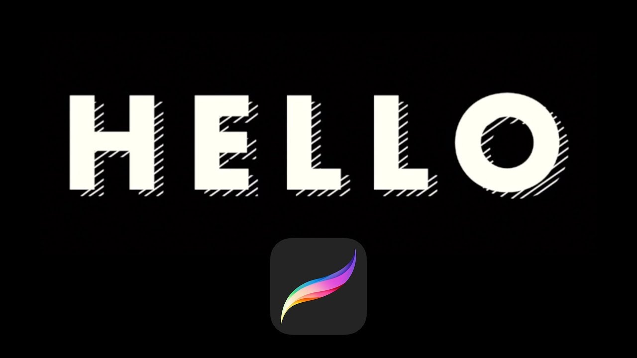 Hatched Drop Shadow Text Effect | Procreate Tutorial