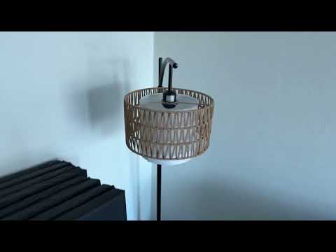 Arc Floor Lamps for Living Room, Modern Standing Lamp with Adjustable Hanging Drum Shade Review