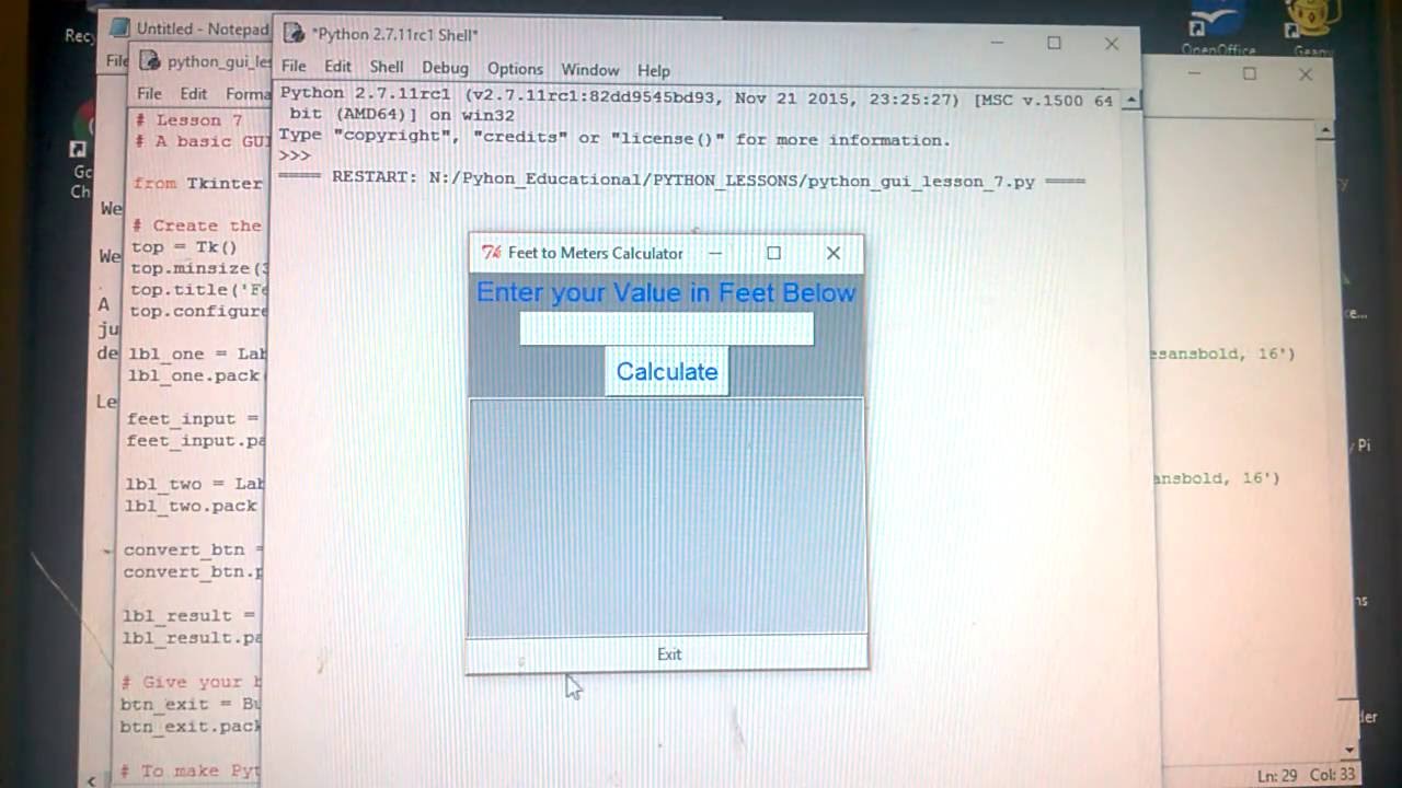 Python Basics Lesson 7 - Simple GUI Calculator