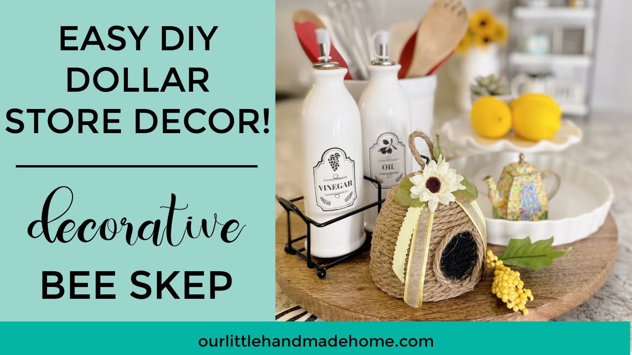 Easy DIY Dollar Store Decor - Decorative Bee Skep ~ Our Little Handmade Home