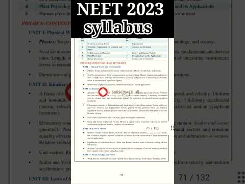 NEET 2023 Syllabus changed?? #neet#shorts