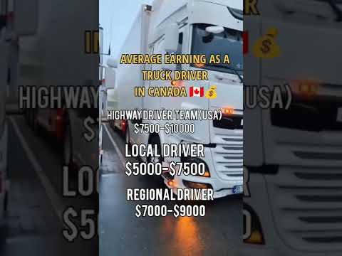 Average monthly earning as a truck driver in CANADA🇨🇦💰