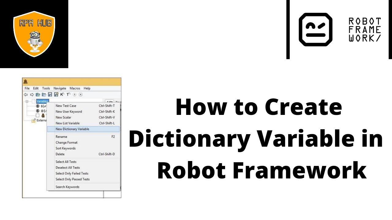 Create Dictionary Variable in Robot Framework | Dictionary Variable | Robot Framework Tutorial