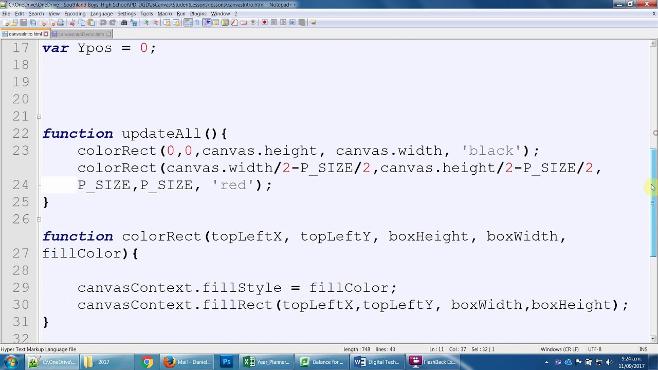 JavaScript Canvas intro 1 - Setup