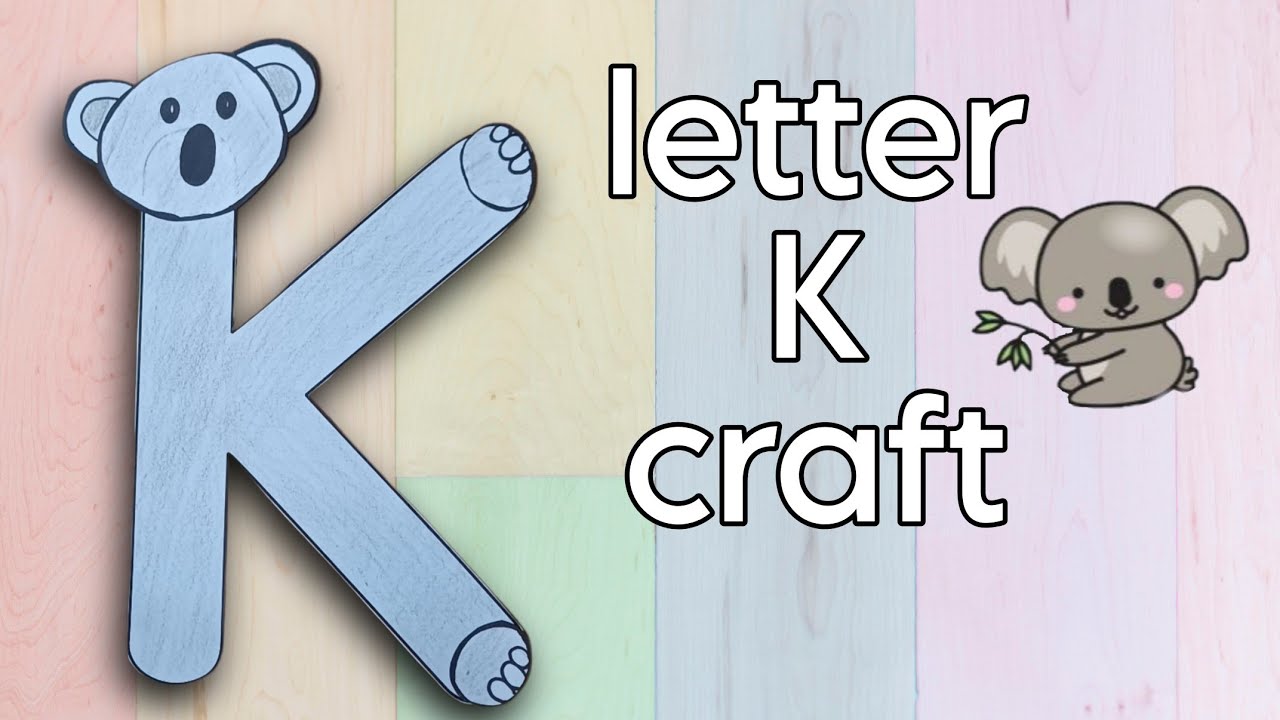 making Koala with letter K | free printable template