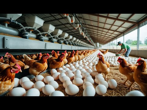 How to raise chickens for eggs and meat for business - Egg Harvesting - Farm Life