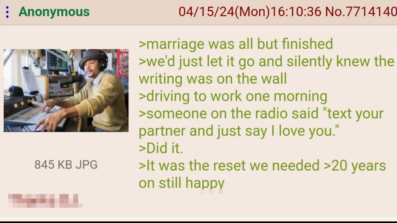 Anon's Marriage is Saved by Anonymous DJ - 4Chan Greentext Stories
