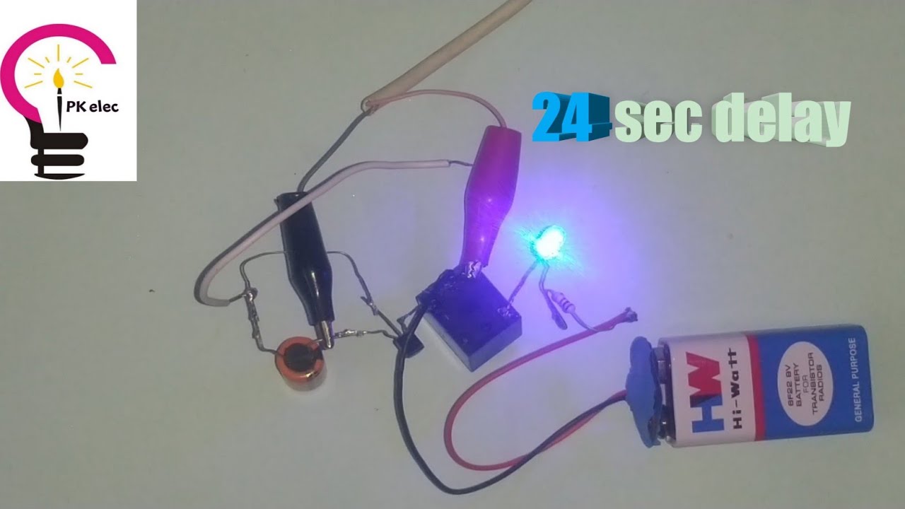 Relay oFF time delay timer by using bc547 and capacitor ||#relay timer