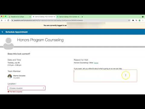 PCC Connect - Scheduling Appointments