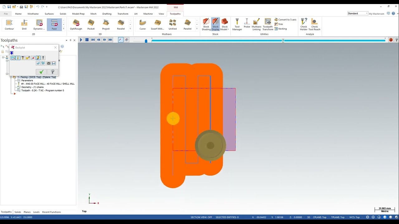 Mastercam 2022 Facing tutorial for beginner
