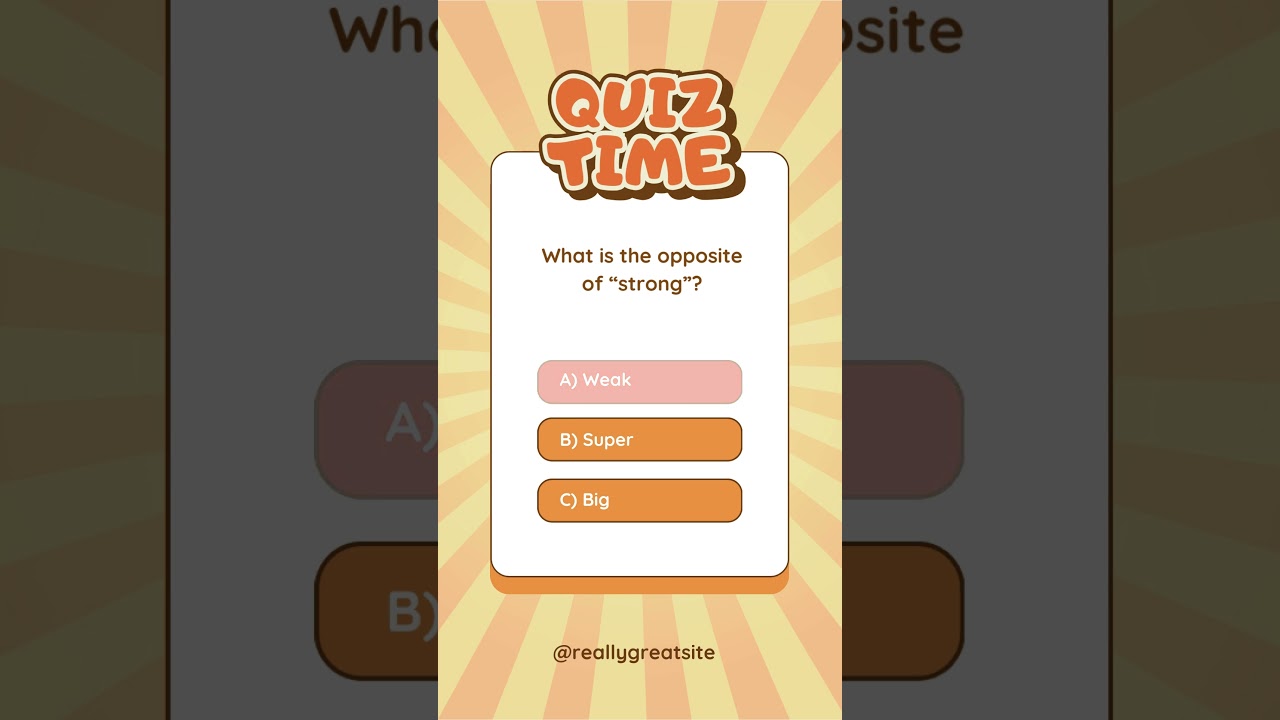 Grammar Quiz - Antonym (movers level) #quiz #games #test #cambridgeenglish #engishteacher