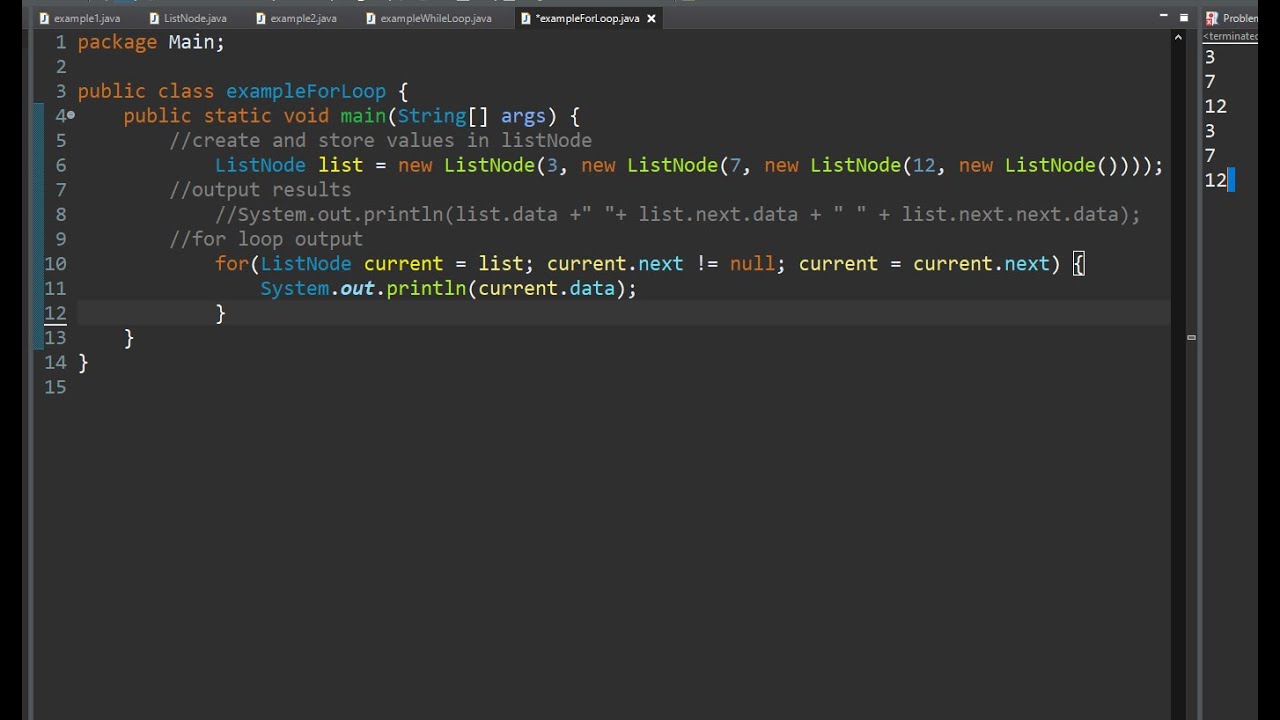 Building Java Programs || CH16 (ListNode) || output with a for loop