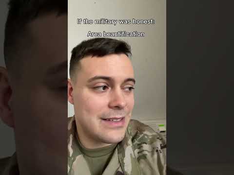 We made up the word “beautification” for this very special task. #military #shorts