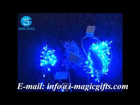 different number of fairy lights in blue for indoor decoration