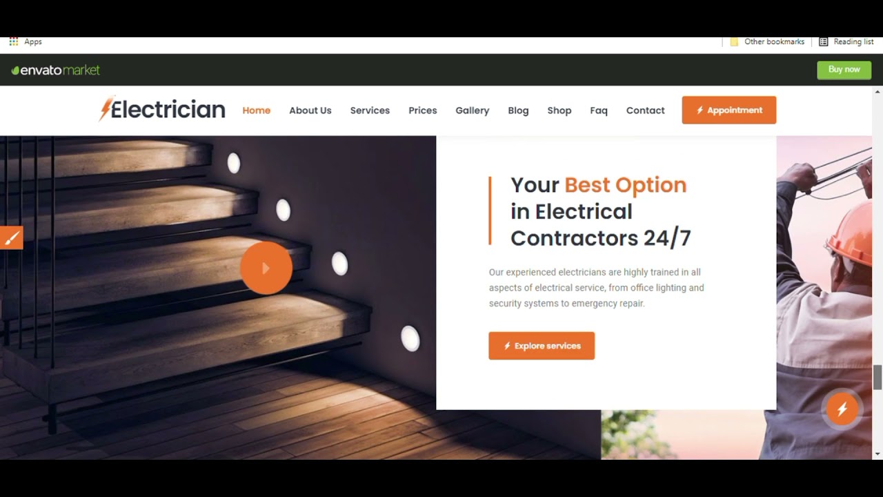 Electrician   Electricity Services WordPress Theme
